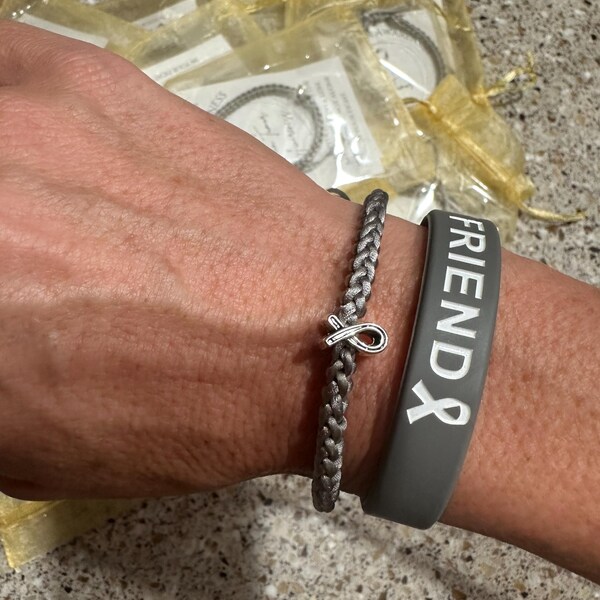 Personalized Childhood Brain Cancer Awareness Bracelet, Gold & Silver ...