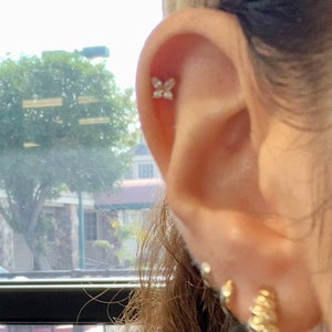 20G/18G/16G Butterfly Push Pin Labret Threadless Flat Back - Etsy