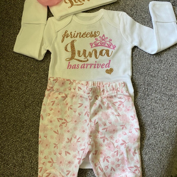 Baby Girl Coming Home Outfit Baby Girl Clothes Personalized Newborn Girl Outfit Name Take Home ...