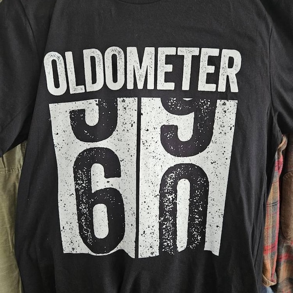 Oldometer 60 T-shirt - Unisex Funny 60 AF Mens 60th Birthday Shirt ...
