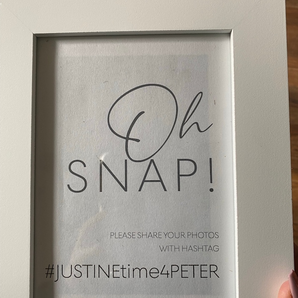 Oh Snap Sign, Wedding Hashtag Sign Template, Wedding Oh Snap Sign ...