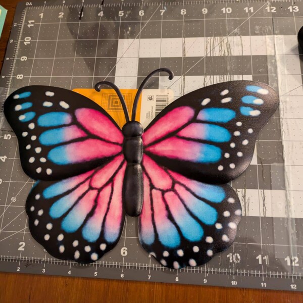 12in Metal Embossed Butterfly: Pink Monarch - Etsy