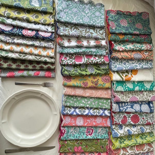 Fabric by the Yard Block Print Fabric, Cotton Fabric, Quilting Fabric ...