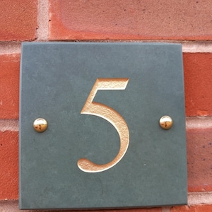 Smoky Green Slate Square House Number 15cm X 15cm - Etsy UK