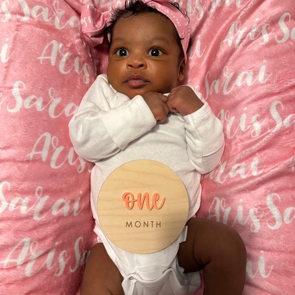 Baby Monthly Milestone Marker, 1-12 Month Baby Milestone Cards, Monthly ...