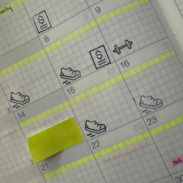 Habit Tracker Sticker Set • Rectangle Month Habit Tracker for Bullet ...