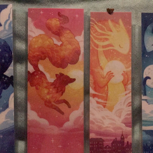 Sun & Moon Dragon Bookmarks, Illustrated Bookmark, Unique Bookmarks - Etsy