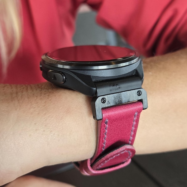 Garmin Leather Watch Strap Garmin Qwikfit Personalised Band | Fenix 5 ...