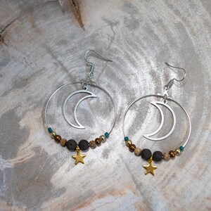 6pcs Stainless Steel Crescent Moon Connector Charm, Abstract Outline Moon Pendant, Earring Charm ...