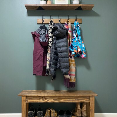 Lancaster Harvest Bench With Shelf - Etsy