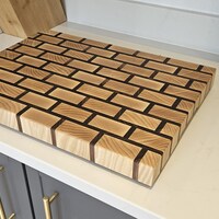 Stunning Kitchen Island With 150mm Thick Oak & Redwood Butcher Block ...