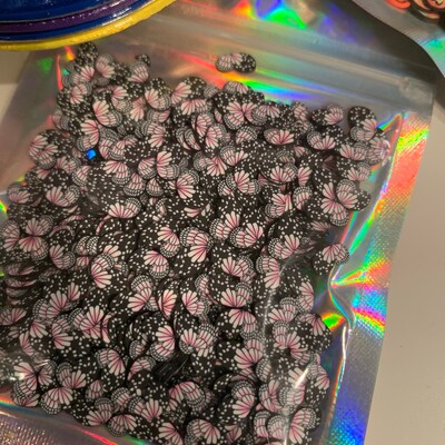 Black Butterfly Wing Wings Slime Polymer Clay Slice Slices Fake Bake ...