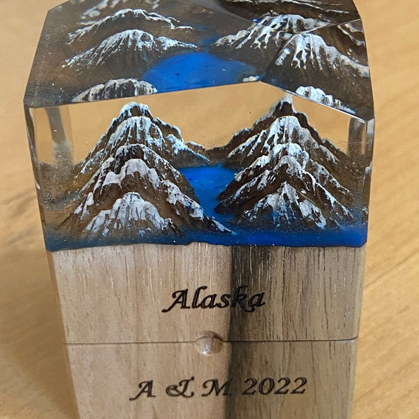 Resin and Wood Engagement Ring Box.ring Box Wedding Engagement Ring ...