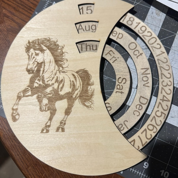 Circle Perpetual Calendar for Wall or Desk Watermill - Etsy