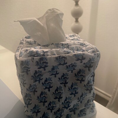Handmade Block Printed Cotton Tissue Box Cover/ Party Decor Tissue Box ...