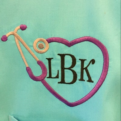 Heart Stethoscope Monogram Frame Embroidery Design Instant Download - Etsy