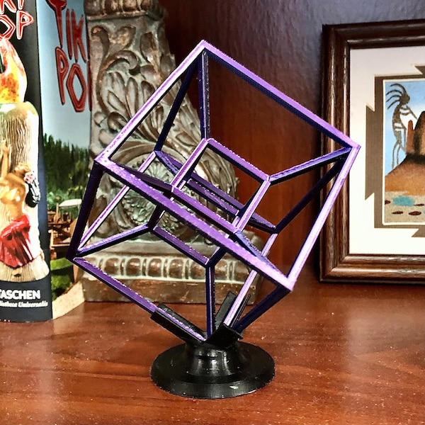 Tesseract Hypercube 3D – Geometric Sculpture, Math Art, Science Teacher ...