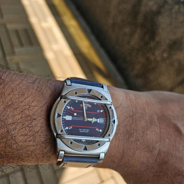 Vintage 1980s Pulsar Diver Pulsar (by Seiko) Quartz Y112-6019 Rotating ...