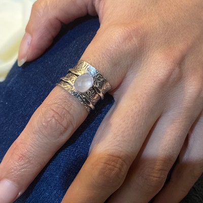 Moonstone Ring, Spinner Ring, 925 Sterling Silver, Customise Stone Ring ...