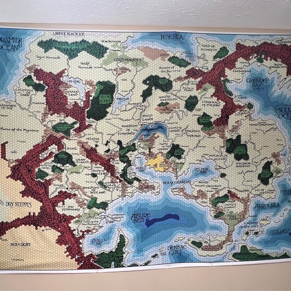 Map of Witchlight Carnival Indoor Wall Tapestry | Colored RPG Dungeons and Dragons Dnd Wild ...