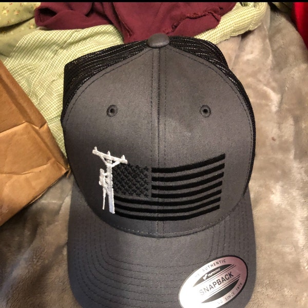 Any Colors, Lineman Flag Embroidered Hat, Lineman Baseball Cap, Lineman ...