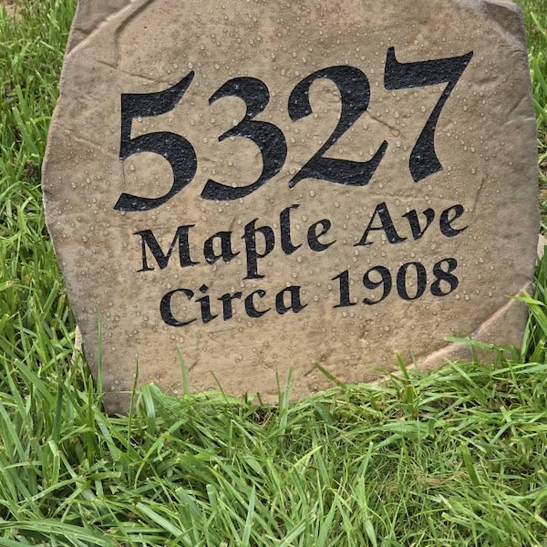 Name and Address Stone - Engraved Rock - Personalized - Garden Stone ...