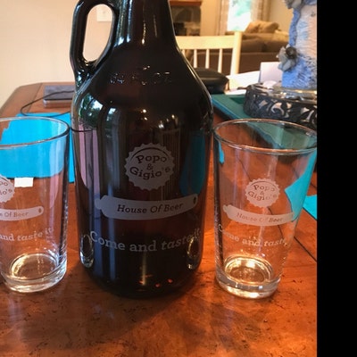 Classy Label Home Brew Growler & Glass Set Design. Homebrew, Beer Glass ...