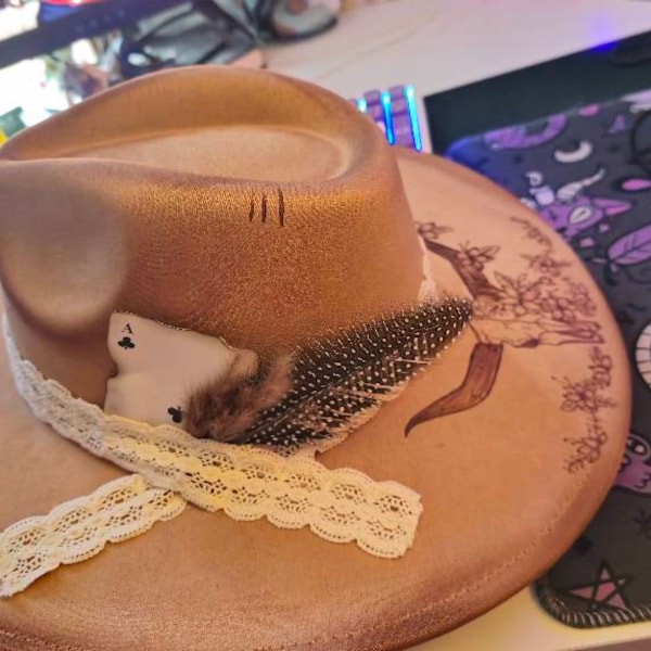 Sunflower Cut Out Wide Brim Fedora Hat | Flower Floral Neutral Cowgirl Lainey Wilson - Etsy