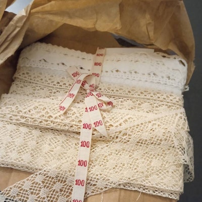 Lace Trims Surprise Bundle French Vintage Lace Kit Scraps Craft ...