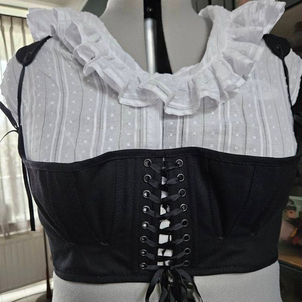 Regency Empire Corset, in BLACK Fabric, Corset Top, Bra - Etsy