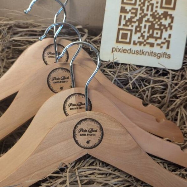 Business Logo Wooden Hanger, Personalised Hanger, Business Stationary ...