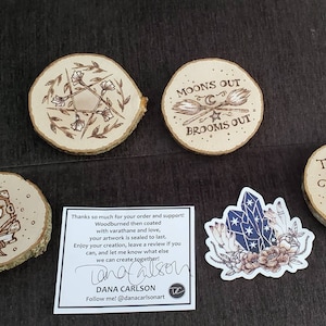 Wild Rose Moon Pyrography Woodburn Wall Decor, Live Edge Wood Wall Hang ...