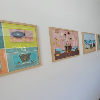 MCM Houses Sticker Set Mid Century Modern Houses Stickers Mod Houses ...