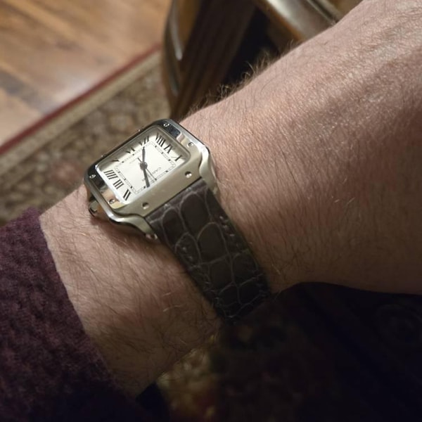 Cartier Santos Shiny Alligator Leather Watch Strap – Quick Release ...