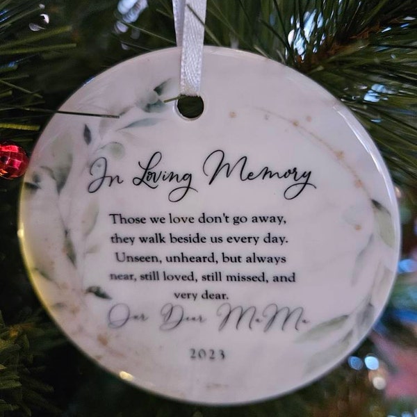 Personalized Memorial Christmas Ornament Custom in Loving Memory ...
