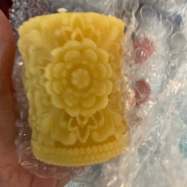 Beeswax Pillar Fern Candle / 100% Natural Bees Wax / Handcrafted in USA ...