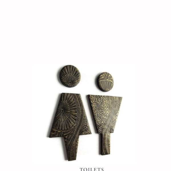 Gold Restroom Sign, Male Female Bathroom Signs for Gold Home Decor ...