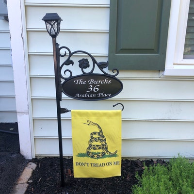 Camp/rv Sign With Flag Holder and Solar Light 48 - Etsy