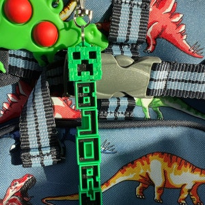 Minecraft Creeper Personalized Custom Name Tag, Keychain, Keyring ...