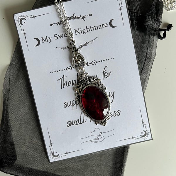 Gothic Jewelry, Vampire Necklace, Bloody Jewelry, Bat Necklace, Witch ...