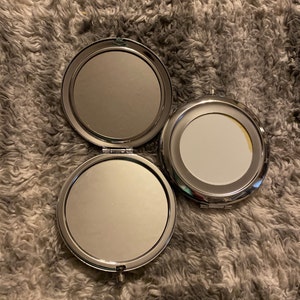 One Silver Round Blank DIY Compact Mirror 70mm - Etsy