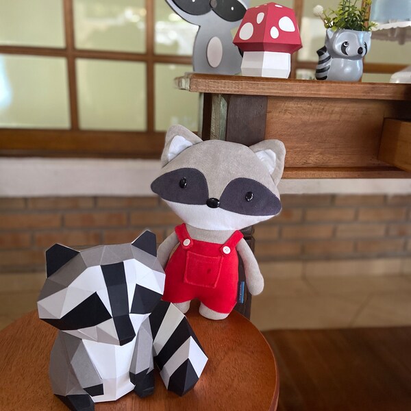 Raccoon Paper Model ,papercraft , DIY , Low Poly , PDF Papercraft ...