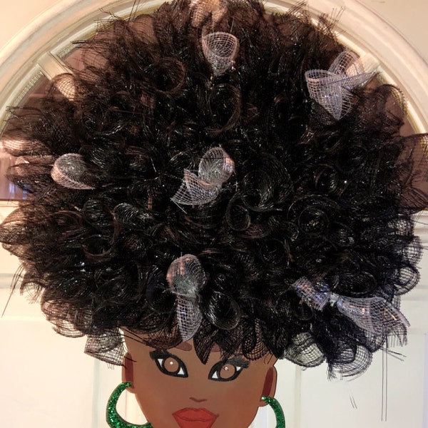 Diva Wreath Rail: Afro Woman Door Hanger, Black Girl Magic (tutorial ...