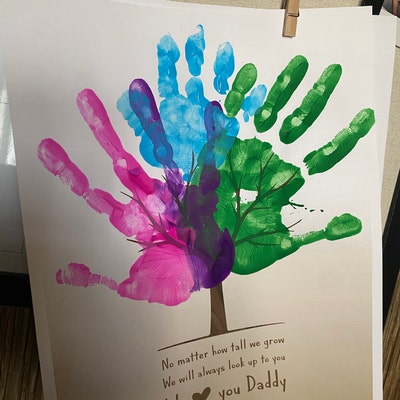 No Matter How Tall We Grow / Tree Handprint Art Craft / Fathers Day ...