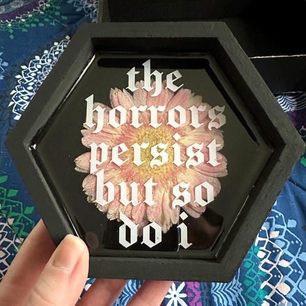 The Horrors Persist but so Do I Gothic Wall Decor Floral Wall Art ...