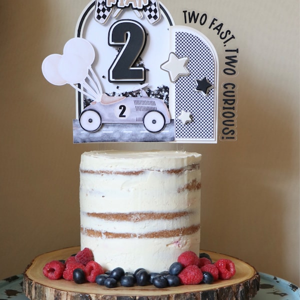 Two Fast Cake Topper | Two Fast Birthday | Two Fast Birthday Decoration ...