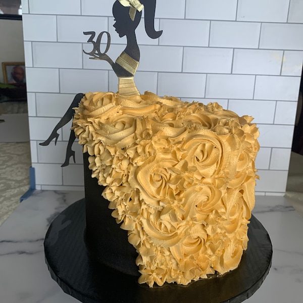 Sittling Girl Silhouette Cake Topper, Personalized Birthday Cake Topper ...