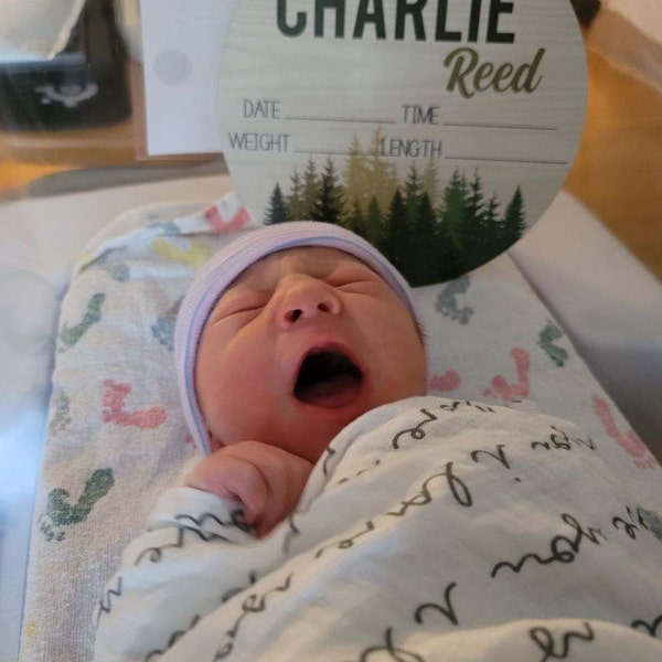 Baby Birth Stat Sign | Personalized Birth Announcement Sign | Printed ...