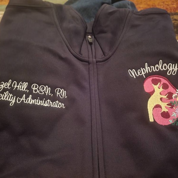 Nephrology Nurse Jacket | Dialysis Nurse Jacket | Hemodialysis | RN Zip ...
