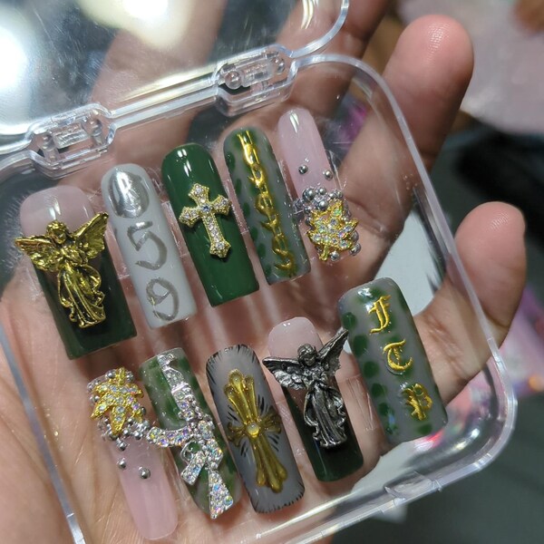 G59 Suicideboys Greyday Red Chrome Ruby Da Cherry Press on Nails Custom ...